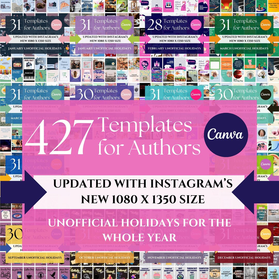 14 Months of Unofficial Holidays Content Pack | Editable Canva ...