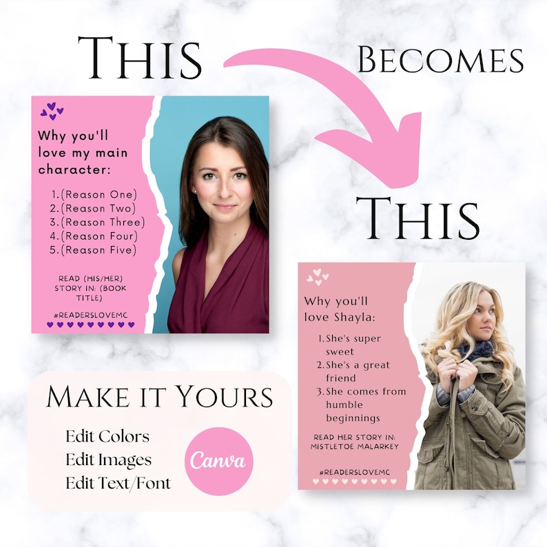 28 Canva Templates for Authors Writers Bookstagram - Etsy