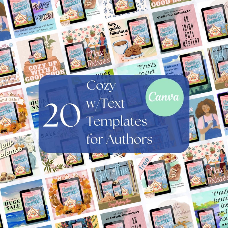 20 Cozy W/text Canva Book Mockup Templates for Authors | Writers ...