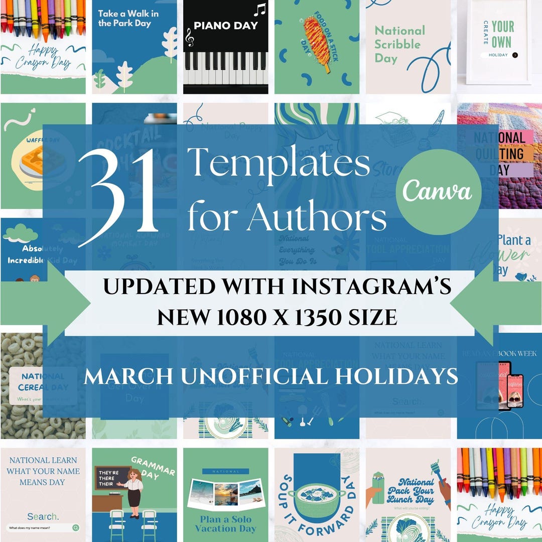 March Unofficial Holidays Content Pack | Editable Canva Templates for ...