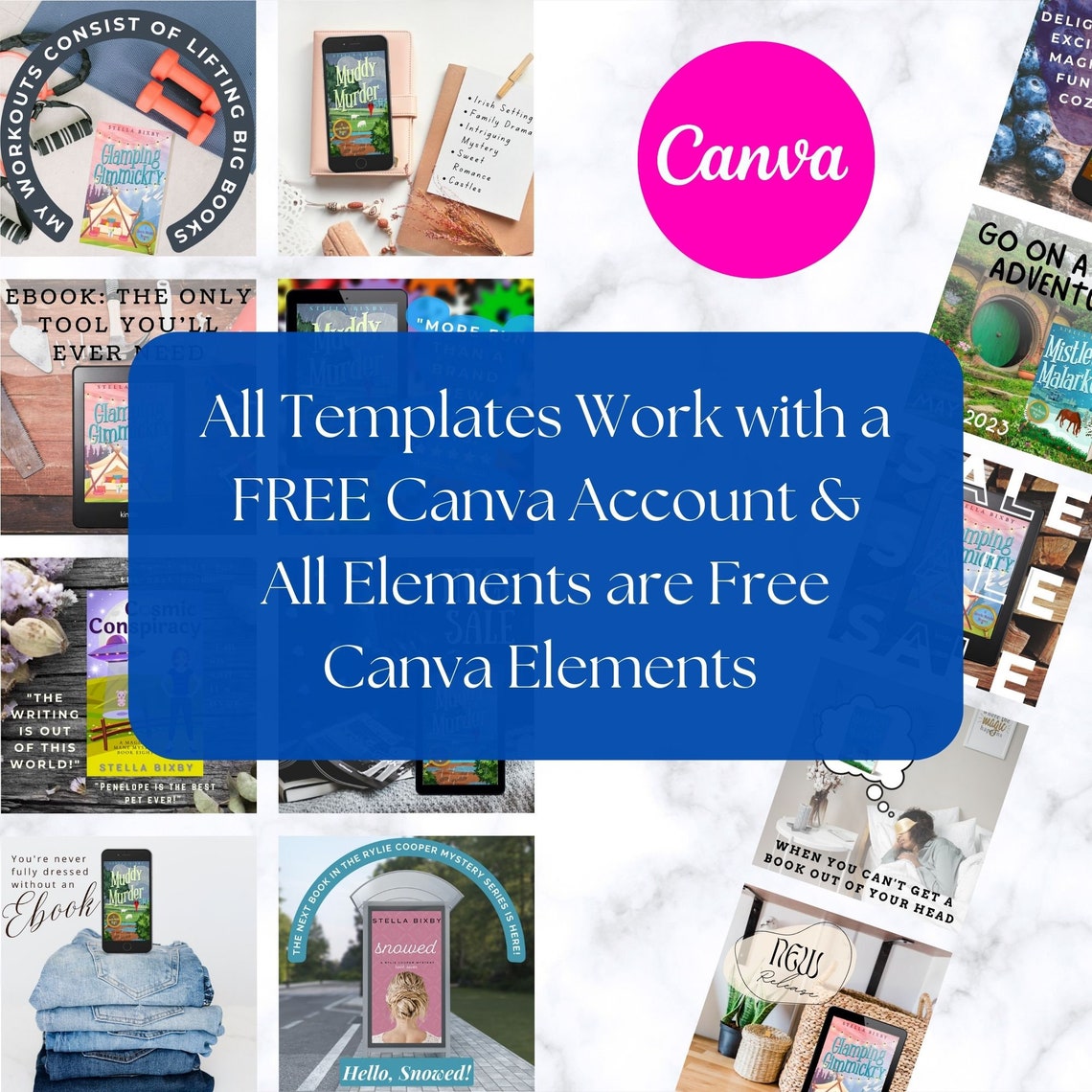 30 Canva Book Mockup Templates for Authors Writers Bookstagram Digital ...