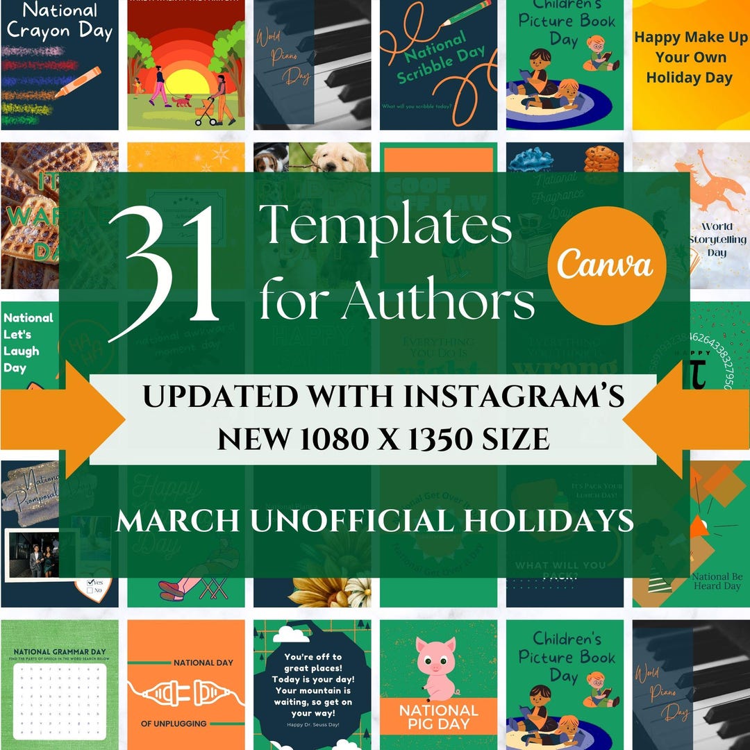March Unofficial Holidays Content Pack | Editable Canva Templates for ...