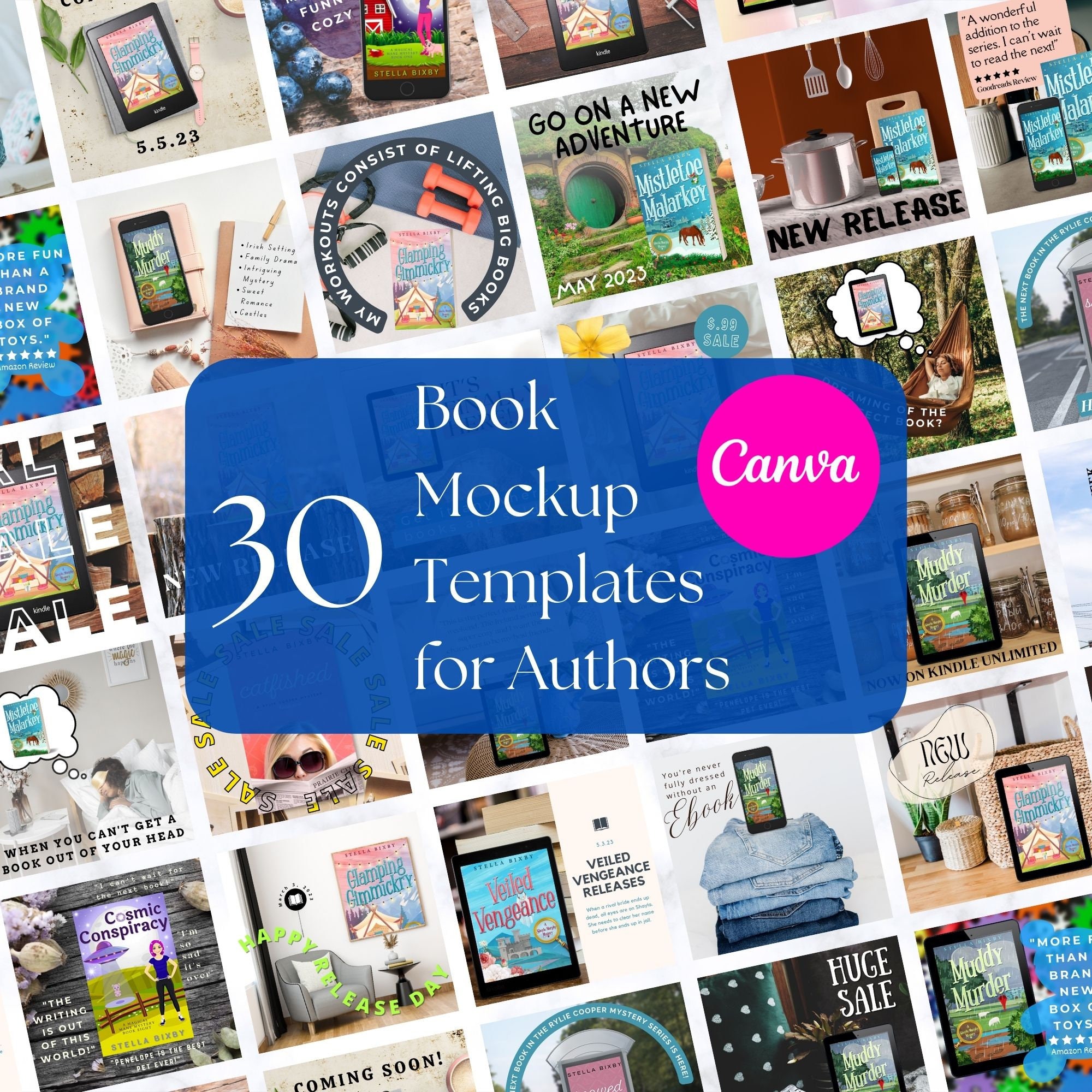 30 Canva Book Mockup Templates for Authors Writers Bookstagram Digital ...