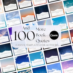 And 100 More Book Quotes Canva Templates | Authors | Writers ...