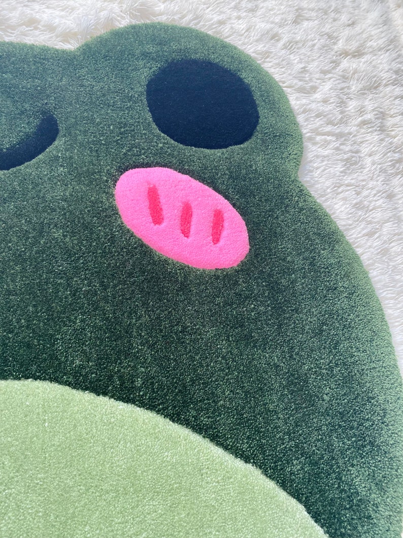 Cute Frog Rug, Dark Green Rug, Cute Animal Rug - Etsy