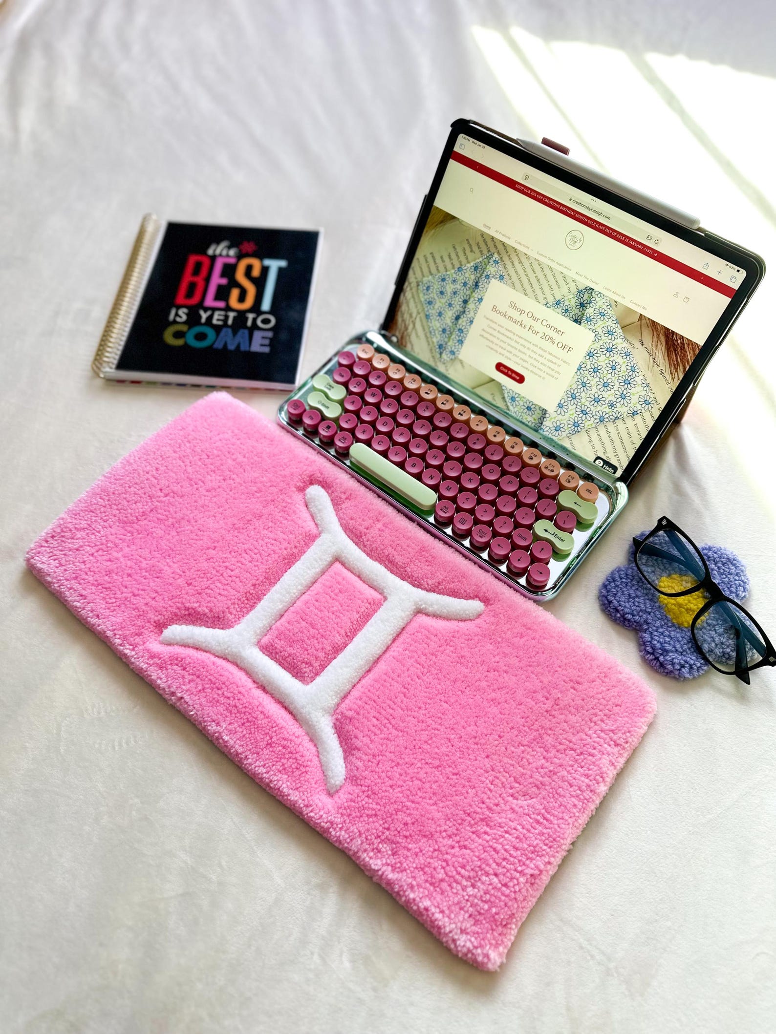 Gemini Keyboard Rug Mat, Astrology Keyboard Mat, Pink Keyboard Mat - Etsy