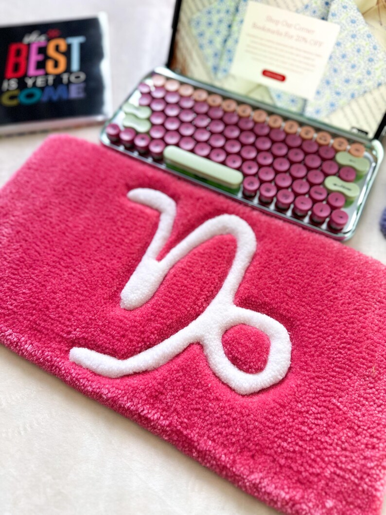 Capricorn Keyboard Rug Mat, Astrology Keyboard Mat, Pink Keyboard Mat ...