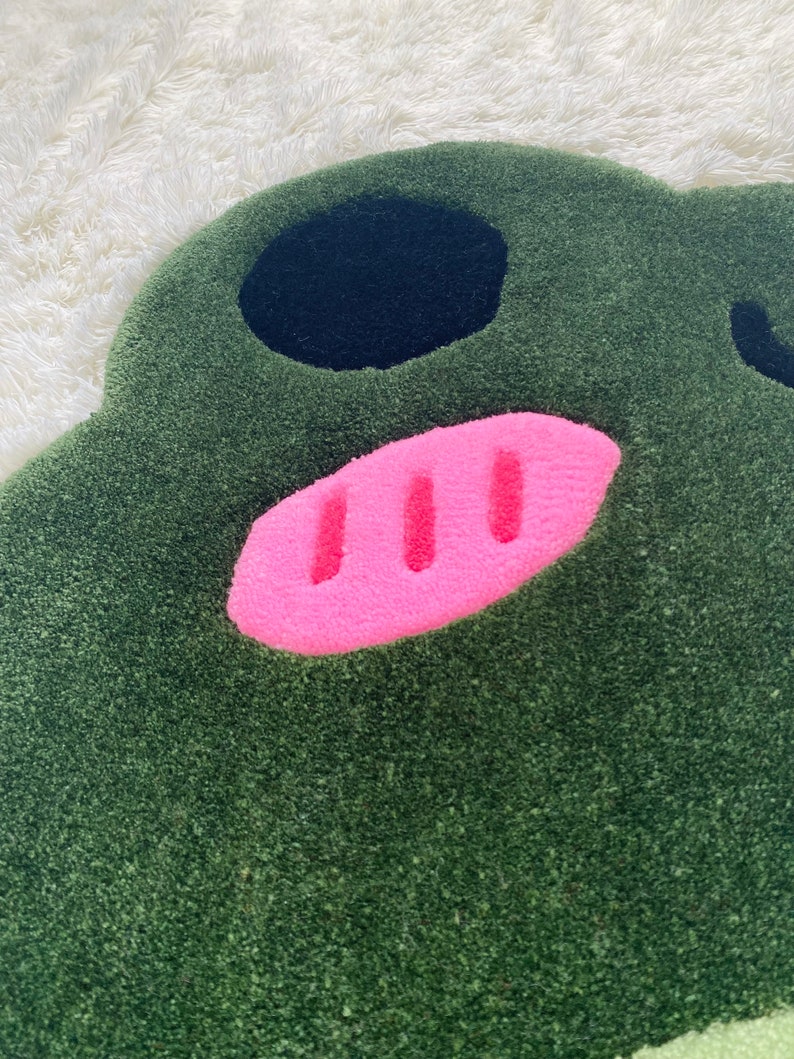 Cute Frog Rug, Dark Green Rug, Cute Animal Rug - Etsy