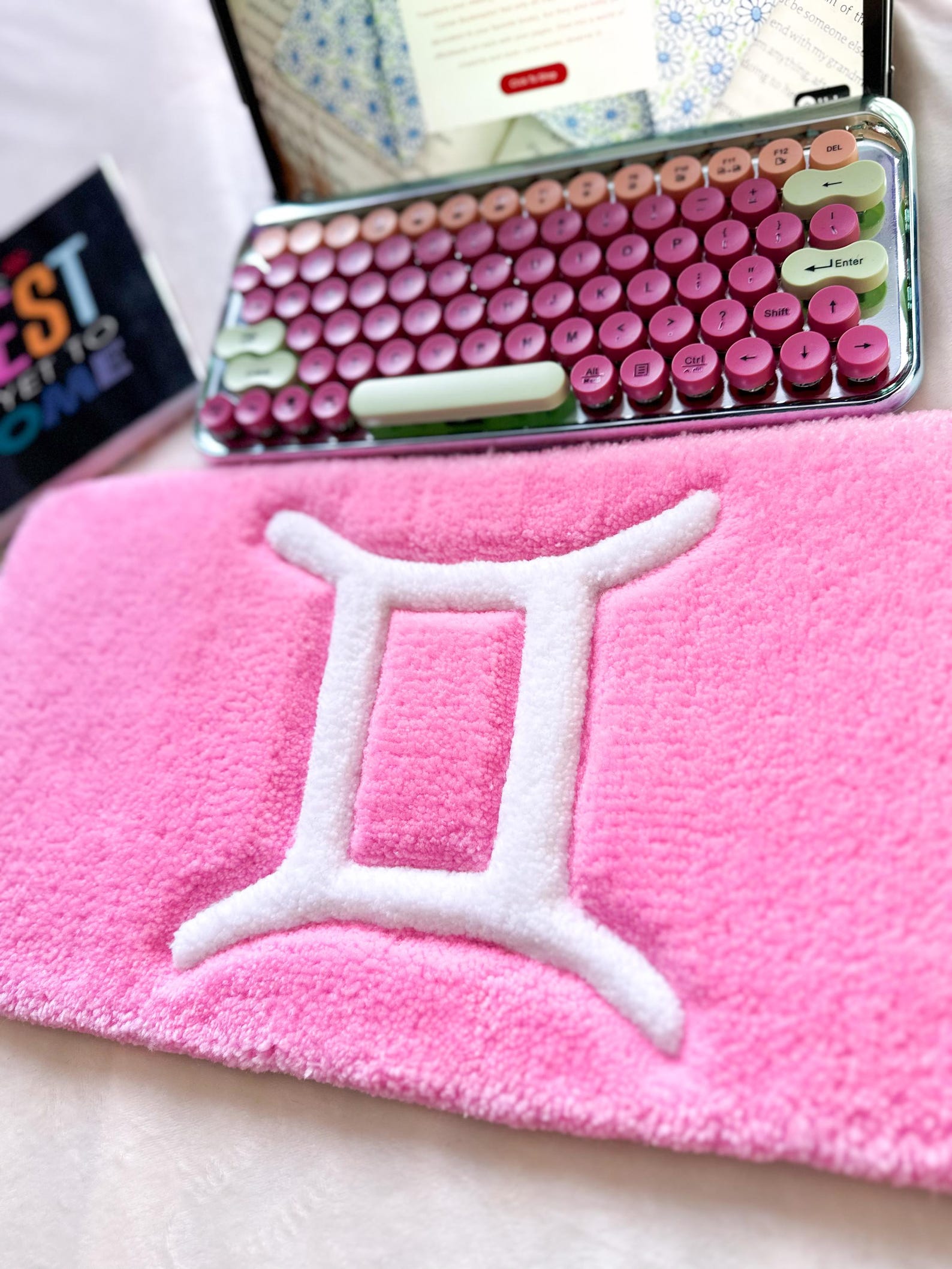 Gemini Keyboard Rug Mat, Astrology Keyboard Mat, Pink Keyboard Mat - Etsy