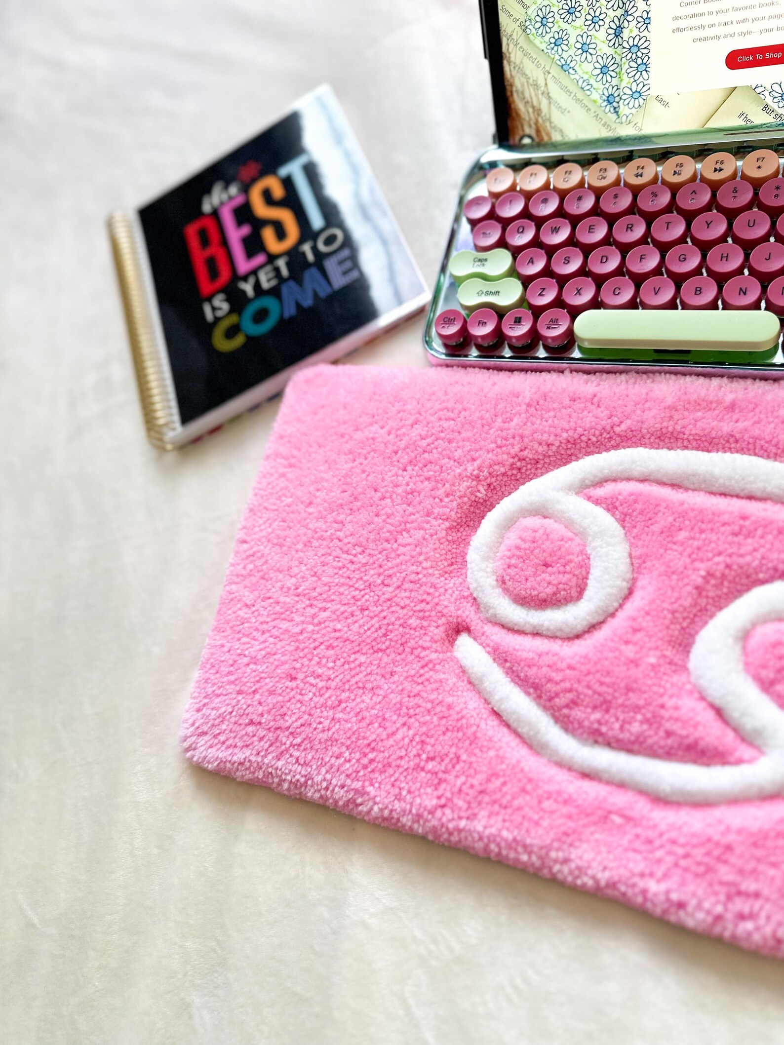 Light Pink Cancer Zodiac Keyboard Rug Mat | Zodiac Desk Decor - Etsy
