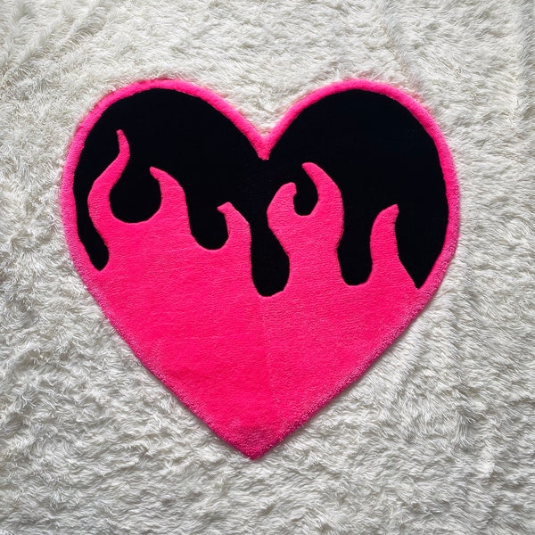 Pink and Black Rug - Etsy