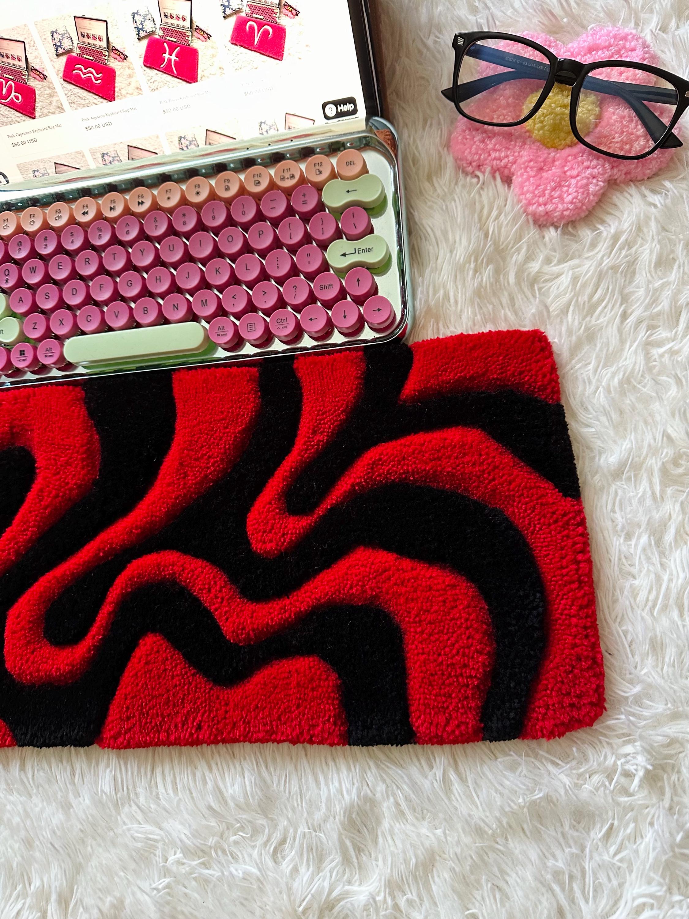 Red and Black Keyboard Rug Mat, Red Keyboard Mat, Black Keyboard Mat - Etsy