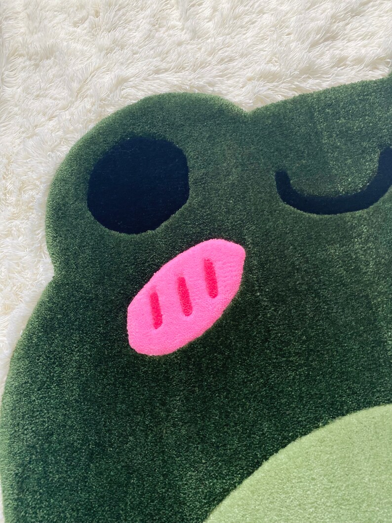 Cute Frog Rug, Dark Green Rug, Cute Animal Rug - Etsy