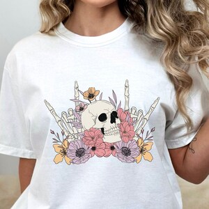 Skeleton Hand Skull T-shirt for Her Oversized Graphic Tee Skeleton ...