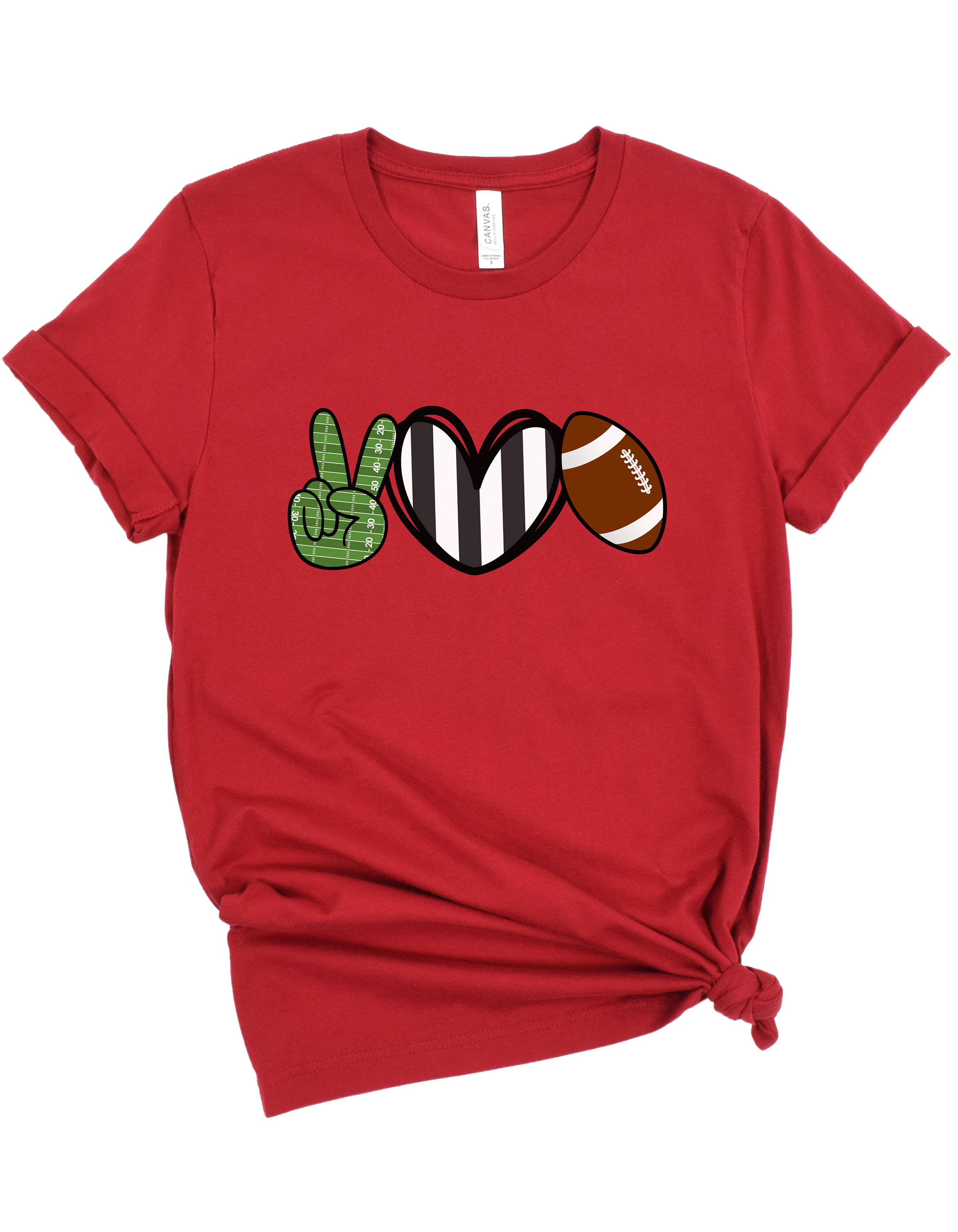 Peace Love and Football Short Sleeve Tee Game Day Shirt Peace Love ...