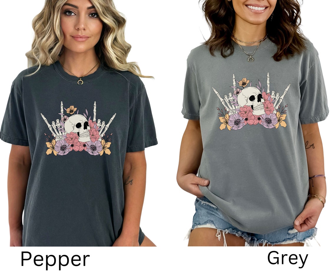 Skeleton Hand Skull T-shirt for Her Oversized Graphic Tee Skeleton ...