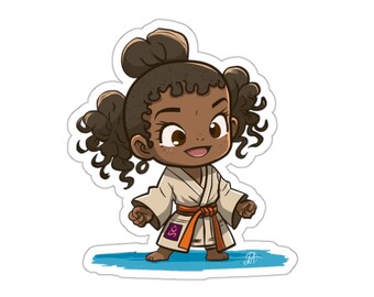 Yellow Belt JUDO Girl Kiss-cut Vinyl Stickers, Perfect for Dojo Masters ...