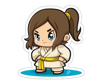 Yellow Belt JUDO Girl Kiss-cut Vinyl Stickers, Perfect for Dojo Masters ...