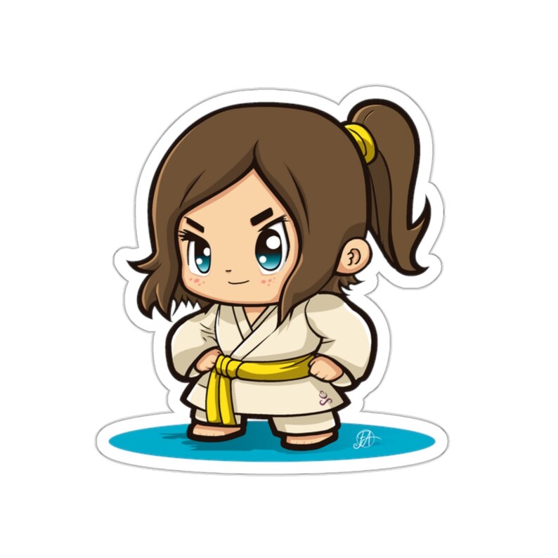 Yellow Belt JUDO Girl Kiss-cut Vinyl Stickers, Perfect for Dojo Masters ...