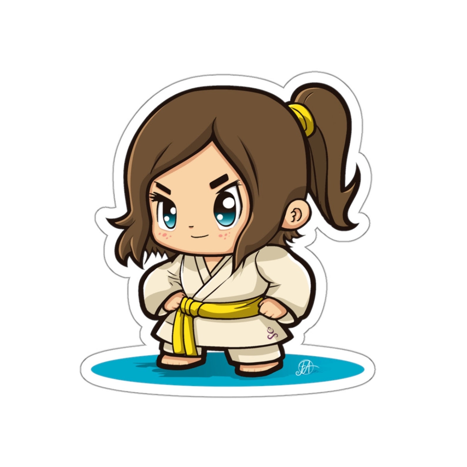 Yellow Belt JUDO Girl Kiss-cut Vinyl Stickers, Perfect for Dojo Masters ...