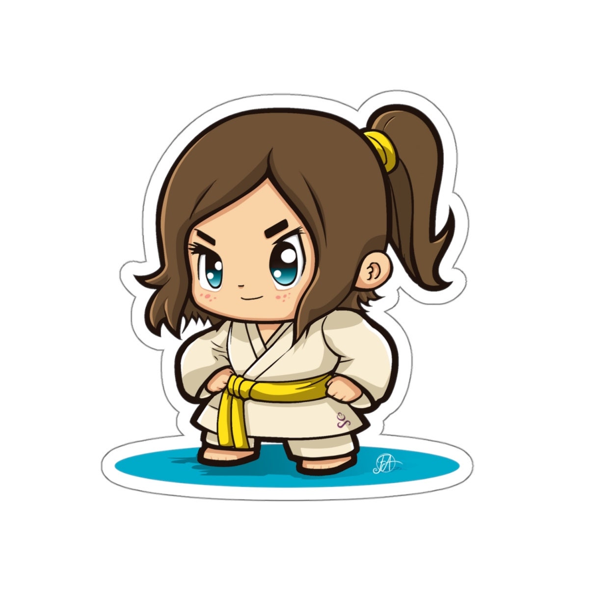 Yellow Belt JUDO Girl Kiss-cut Vinyl Stickers, Perfect for Dojo Masters ...