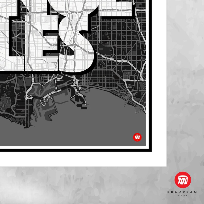 LOS ANGELES City Map. Los Angeles City Plan. Digital Download (5 Files ...