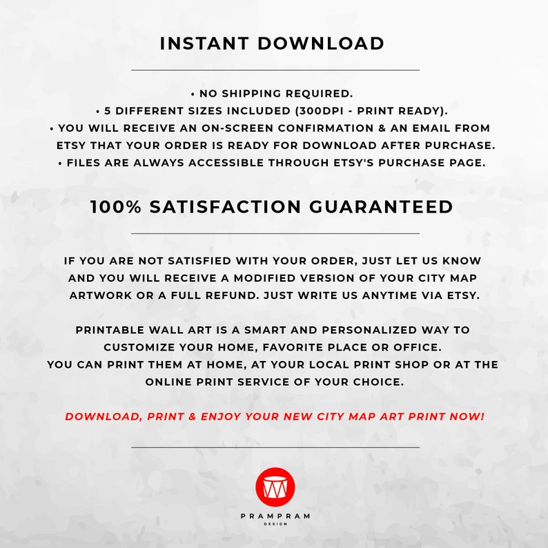 LOS ANGELES City Map. Los Angeles City Plan. Digital Download (5 Files ...