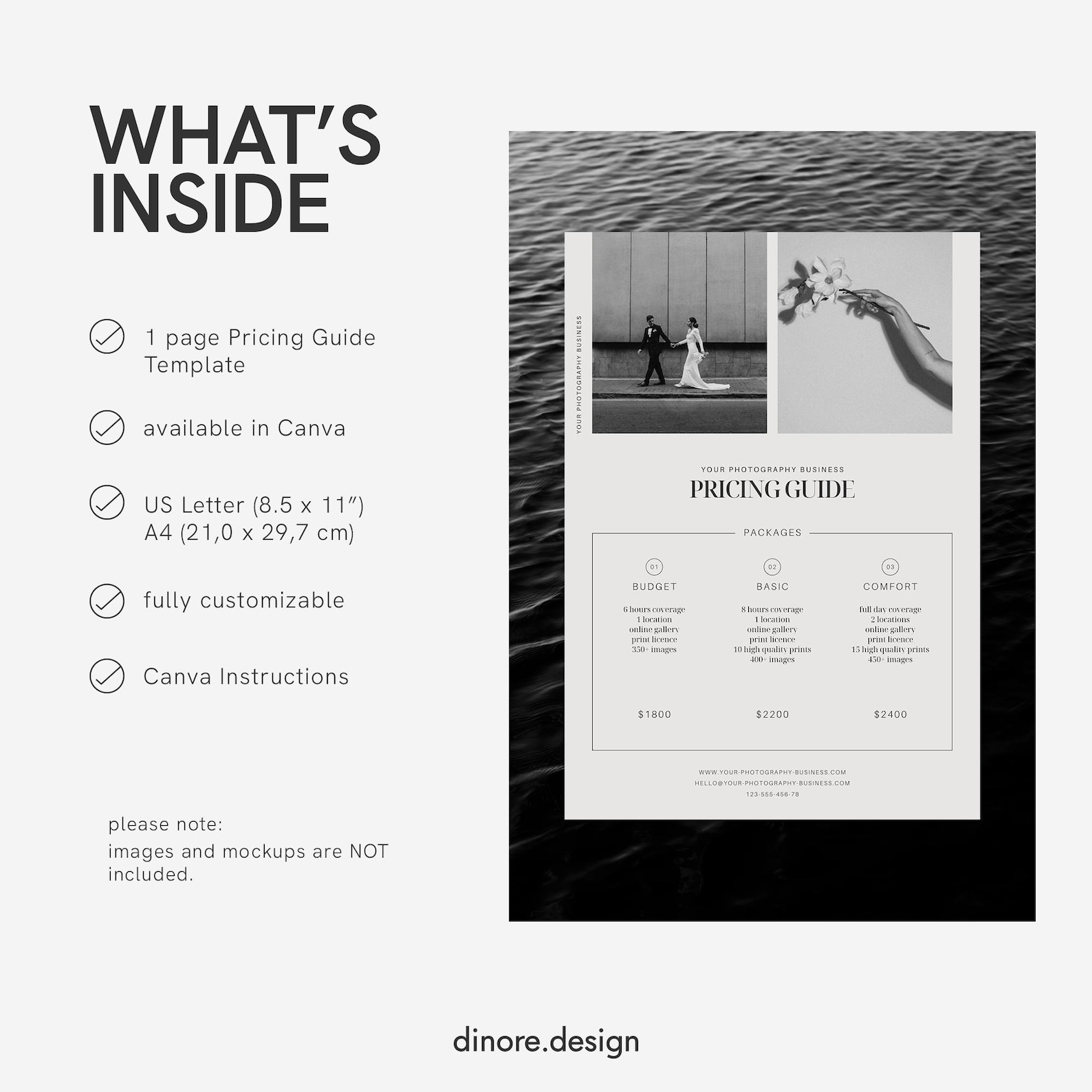 Wedding Photography Pricing List Photographer Wedding Pricing Guide ...