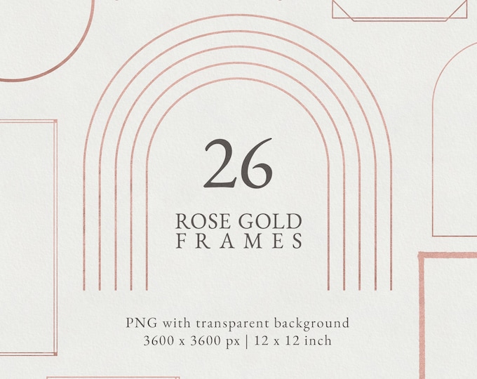 Rose Gold Diamond Frames Clipart, Antique Wedding Frames (PNG, Digital ...