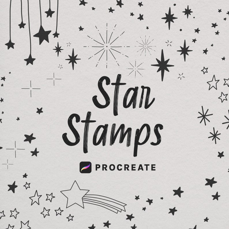 Procreate Star Stamps: Doodle & Sparkle Brush Set (digital Download) - Etsy