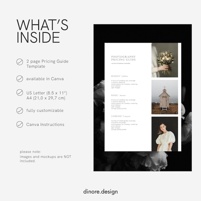 Wedding Photography Pricing Template for Photographers Pricing Guide ...