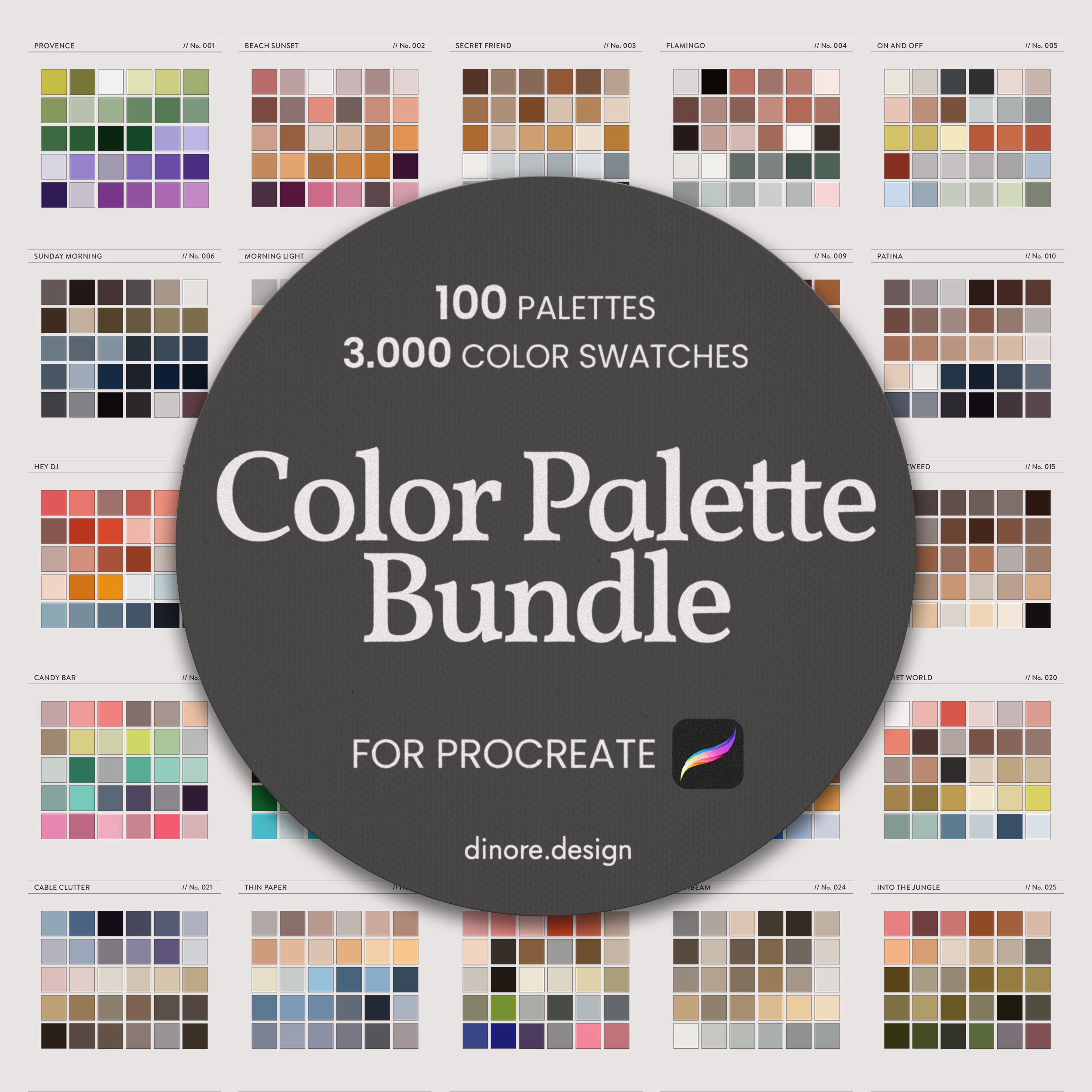 Procreate Color Palette Procreate Color Palette Bundle 100 Color Swatches Ipad Palette For