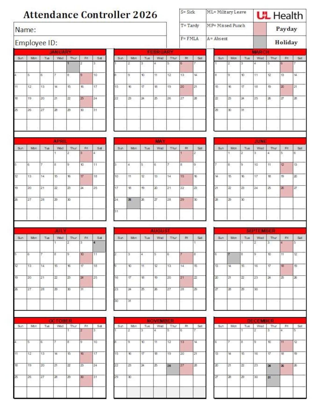 2026 Time & Attendance Controller | Tracker | Instant Download ...