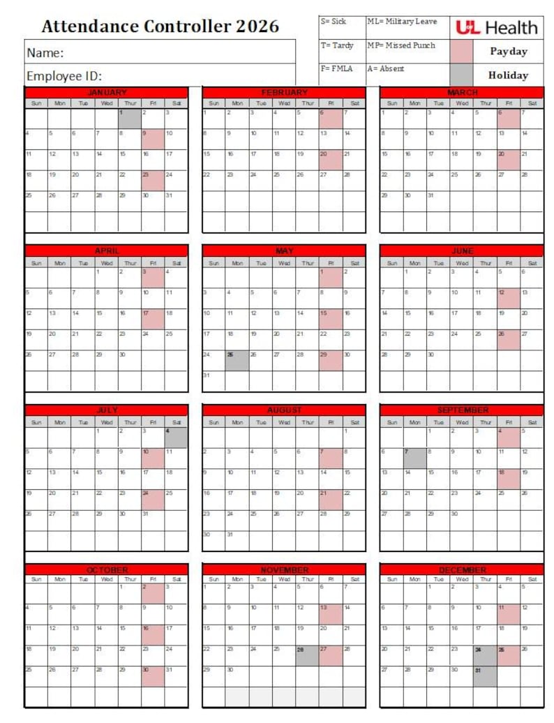 2026 Time & Attendance Controller | Tracker | Instant Download ...