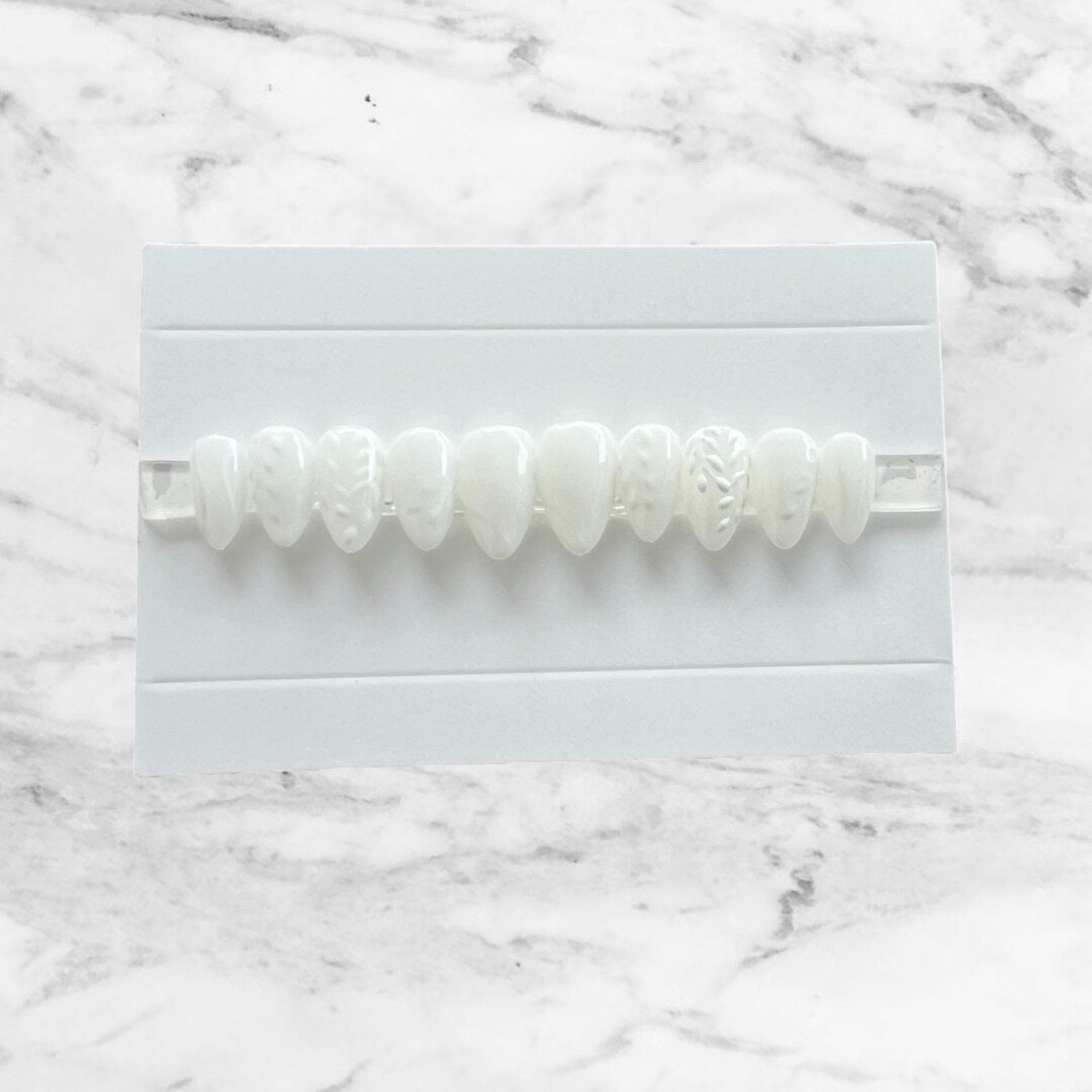 Milky White Press Ons, Simple Press on Nails, Wedding Press Ons - Etsy
