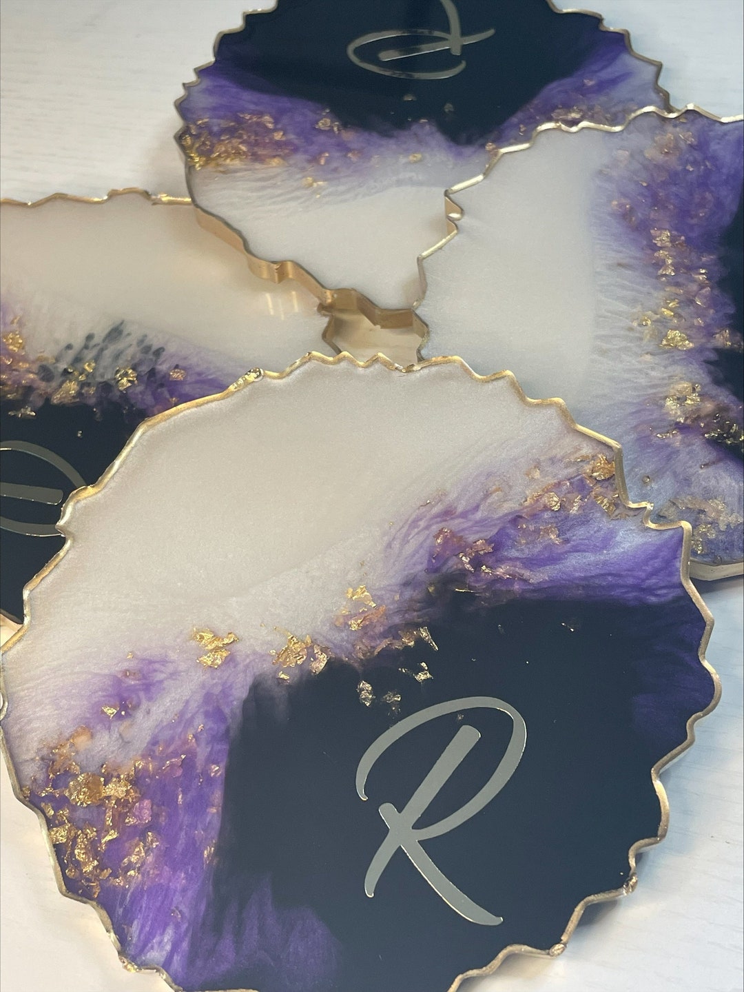 Pastor's Robes I Set of 4 Resin Coasters - Pearl, Onyx Black, Purple ...