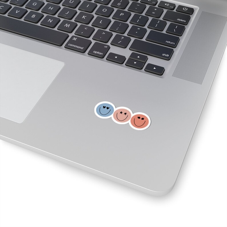 Pastel Colored Three Smiles Kiss-cut Sticker - Etsy