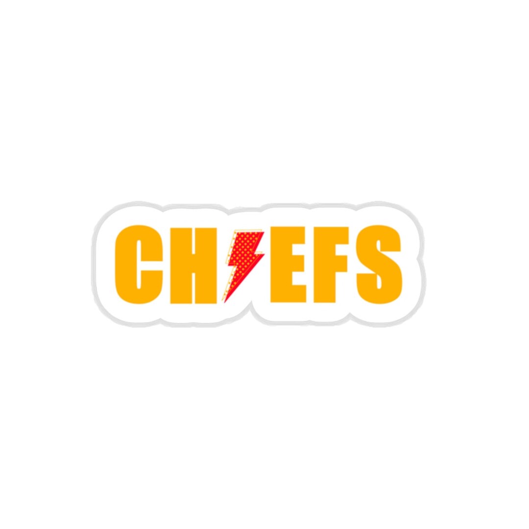 Chiefs With Lightning Bolt Kiss-cut Sticker - Etsy