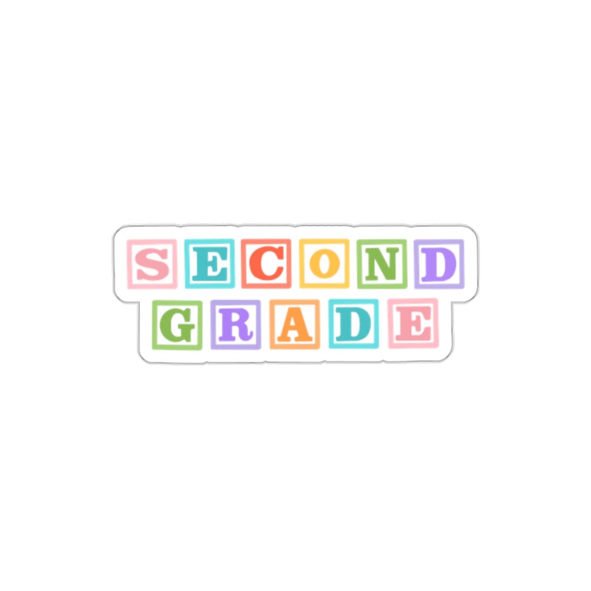 Second Grade Alphabet Blocks Kiss-cut Sticker - Etsy