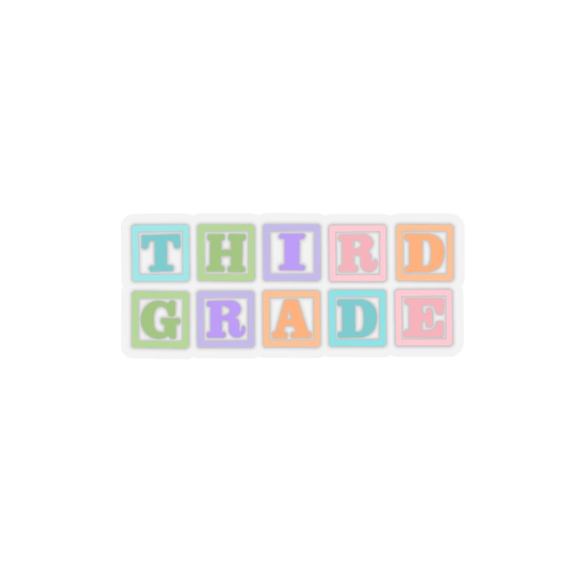 Third Grade Alphabet Blocks Kiss-cut Sticker - Etsy