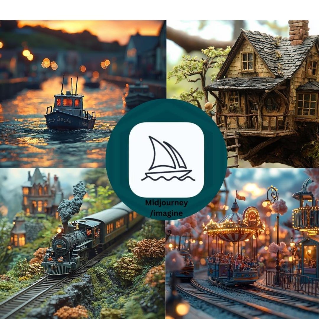 Midjourney Prompt /imagine. Whimsical Miniature,tilt-shift Magic Scene ...