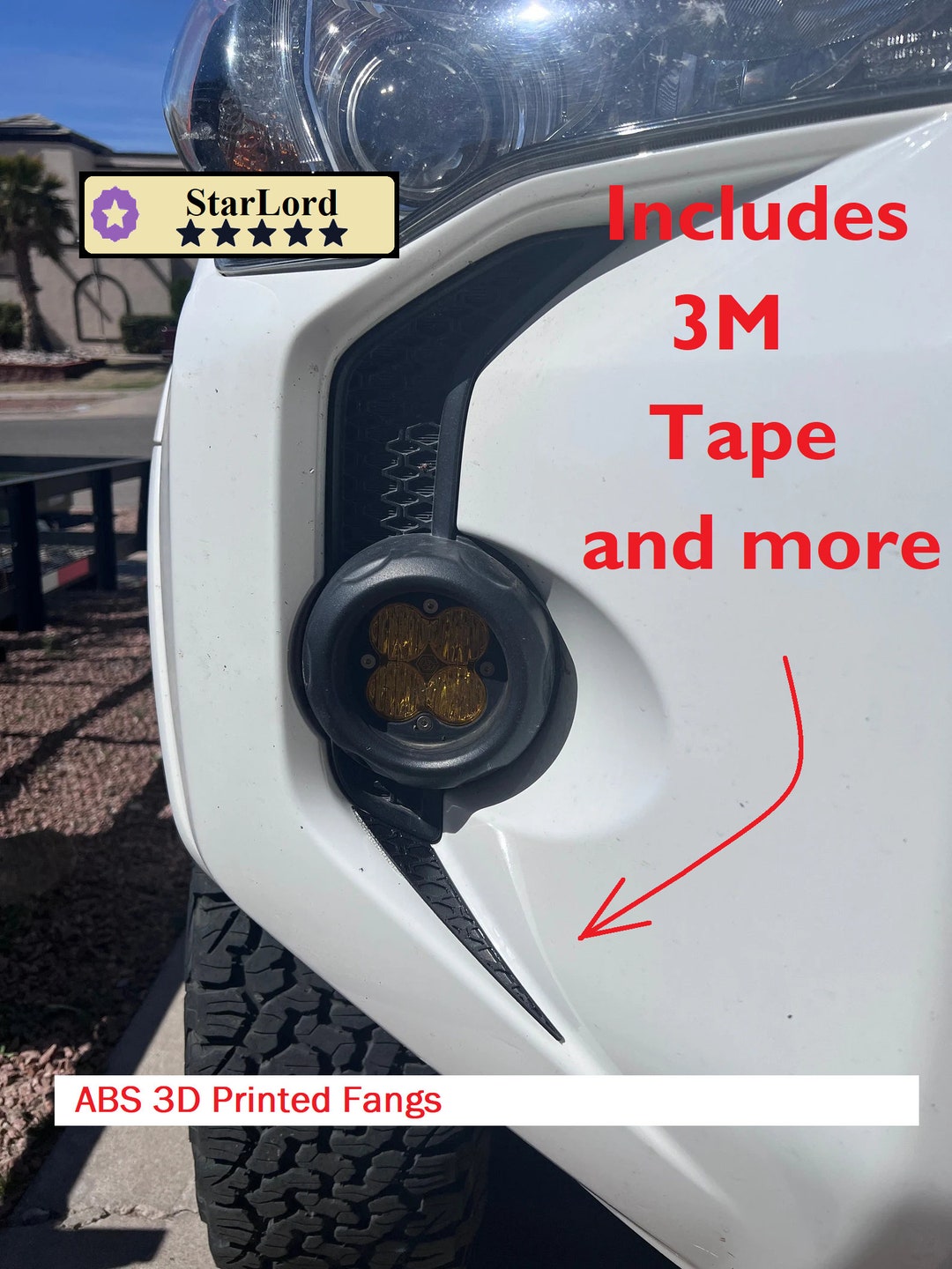 Toyota 4-runner 3D Printed ABS Fangs With 3M VHB Adhesive NEW Reduced ...