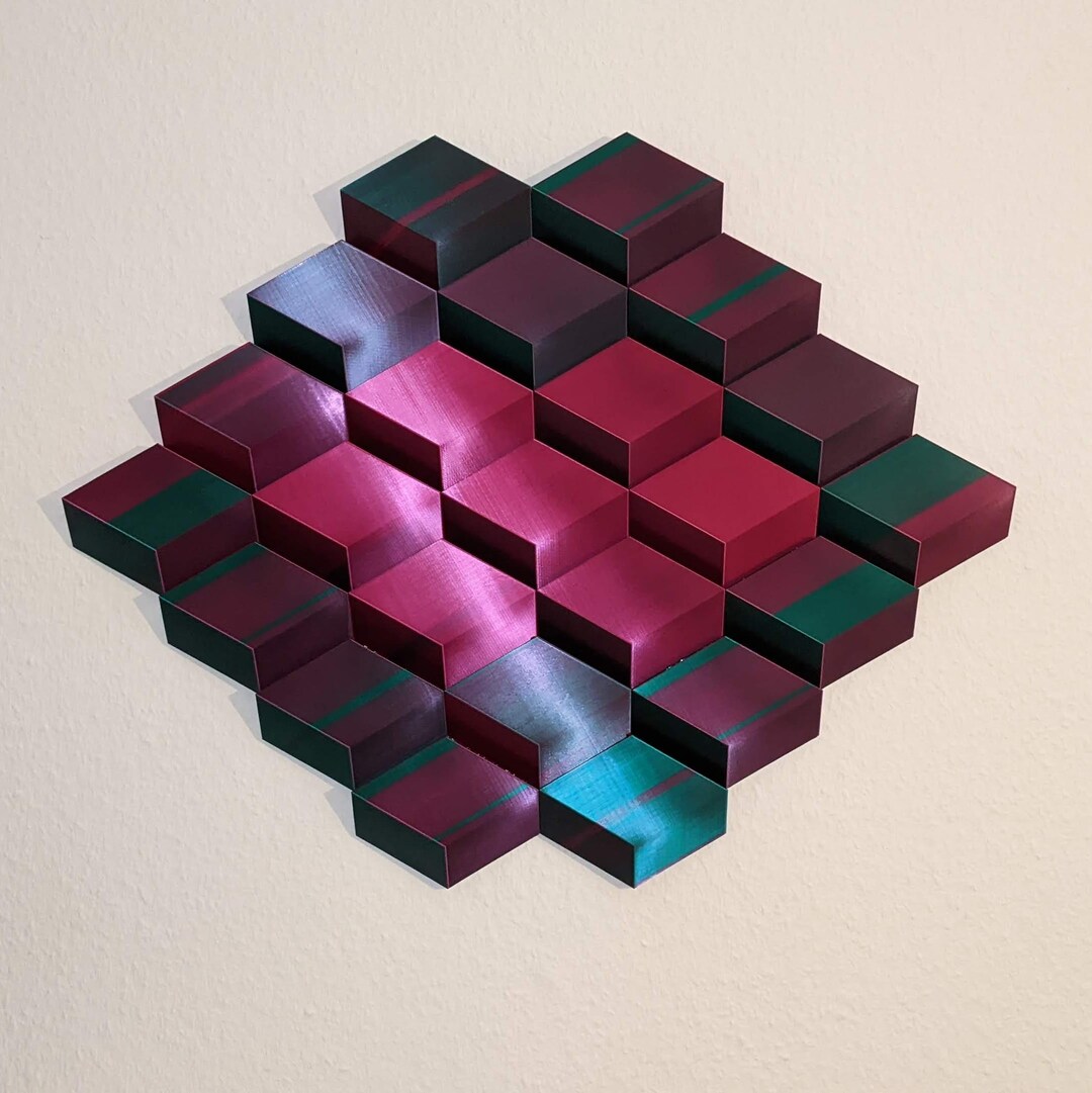 Wall Sculpture delta Cubes 3D Printed Art Unique Sustainable Art - Etsy