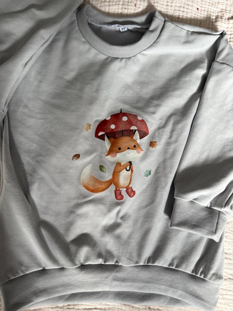 Oversize Pullover Fuchs, Handmade Sweatshirt Baby & Kind, Größe 98 ...