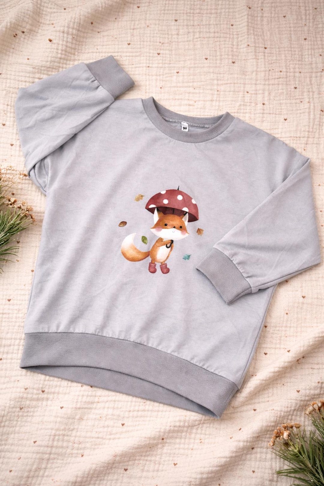 Oversize Pullover Fuchs, Handmade Sweatshirt Baby & Kind, Größe 98 ...