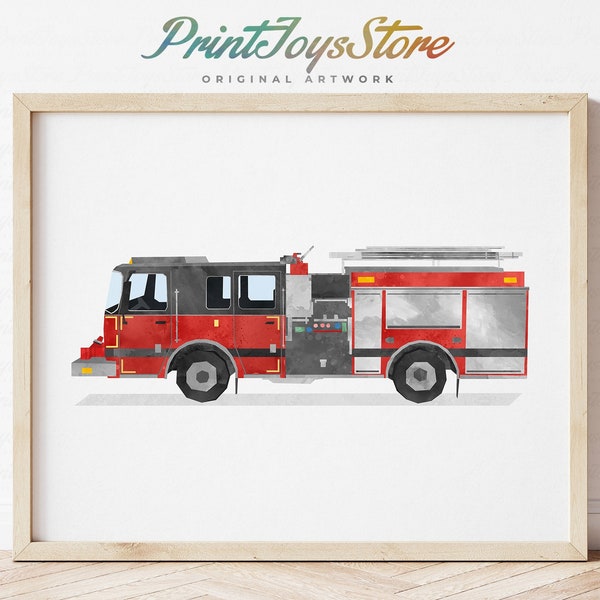Firetruck Art - Etsy