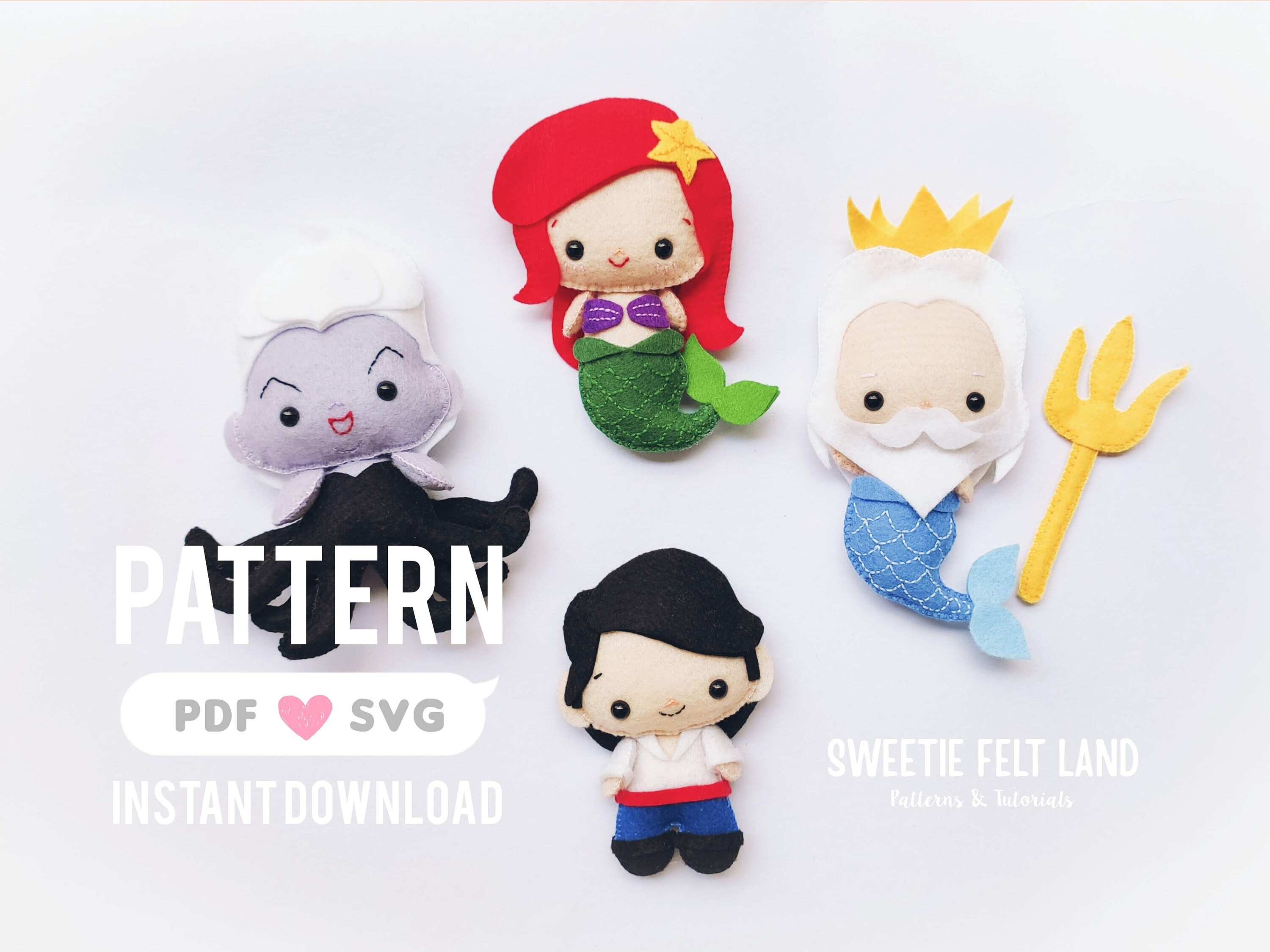 Mermaid Princess SET/ PDF Pattern/ DIY Mermaid Doll/ Mermaid Tutorial ...