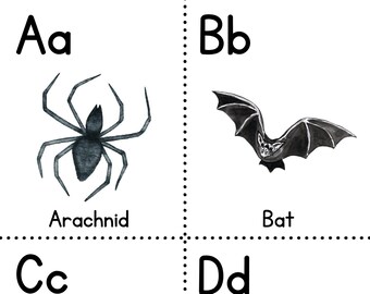 Halloween Flashcards A to Z - Etsy