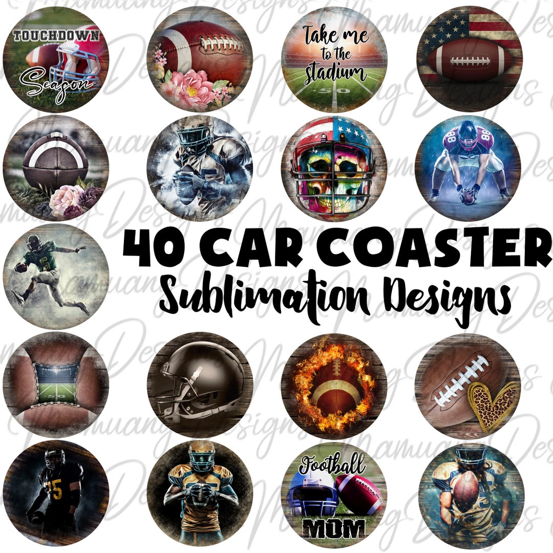 Car Coaster, Sport Football Bundle, Sublimation Design, Printable ...