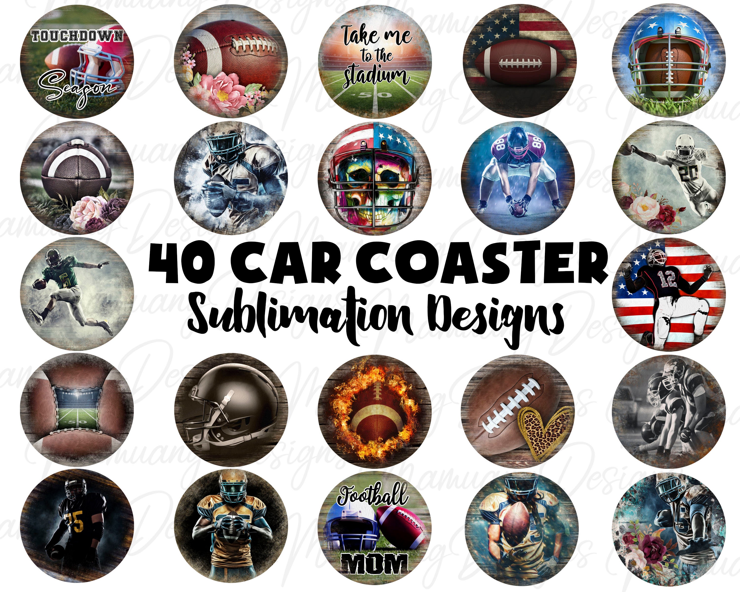 Car Coaster, Sport Football Bundle, Sublimation Design, Printable ...